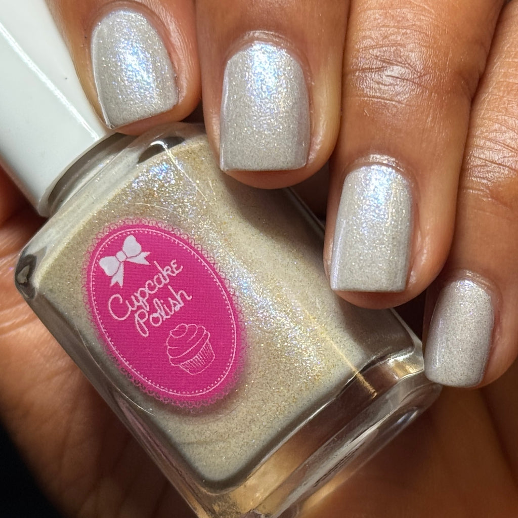 Plastic Fantastic | White Lavender Shimmer Nail Polish – Cupcake Polish