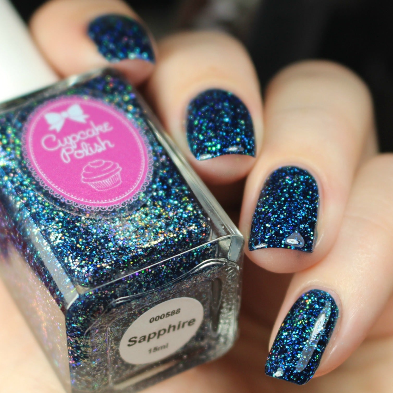 Sapphire - Holographic Glitter Indie Nail Polish by Cupcake Polish